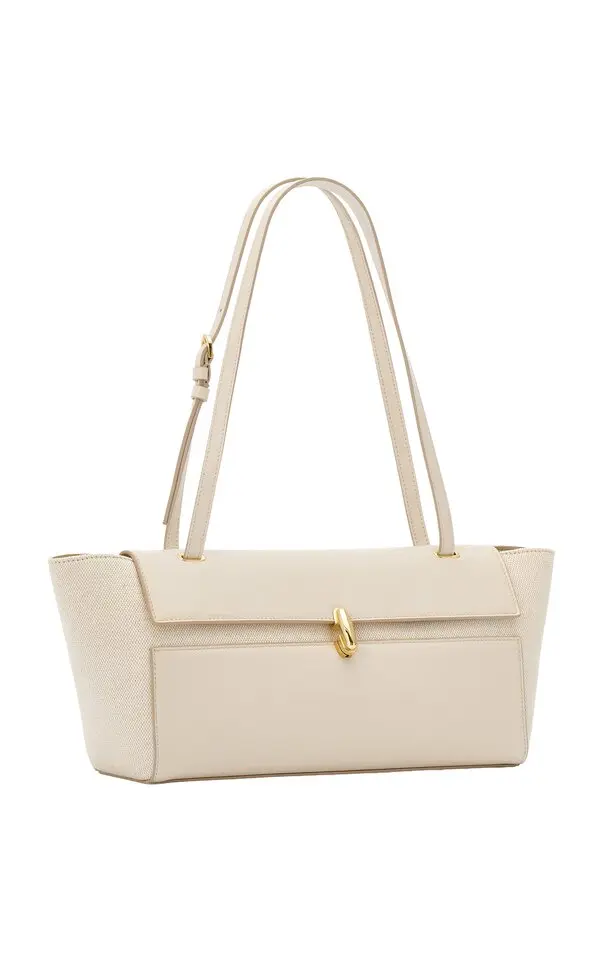 Savette Trapeze Shoulder In Canvas And Smooth Calf Leather