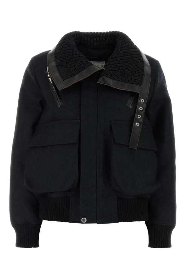 Sacai Two-tone Wool & Nylon Down Jacket