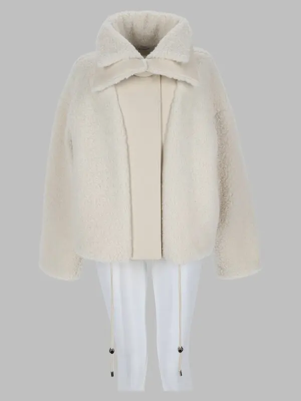 Sportmax Filtro Shearling Jacket - Ivory