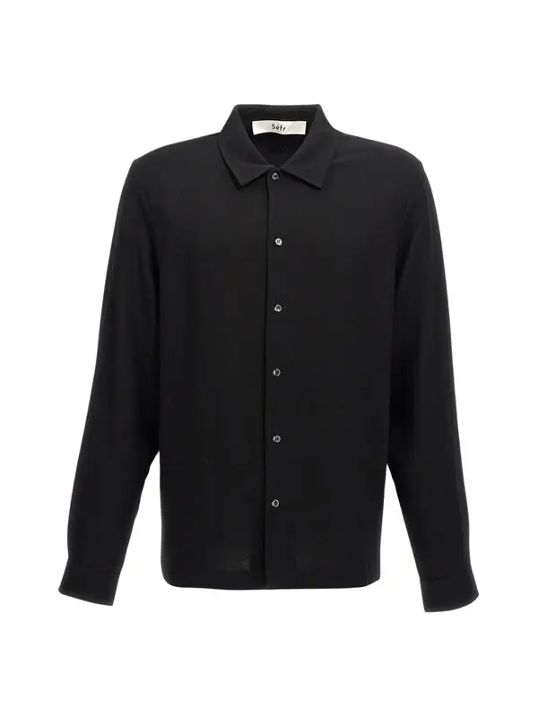 Séfr Mini Crepe Shirt For - Black