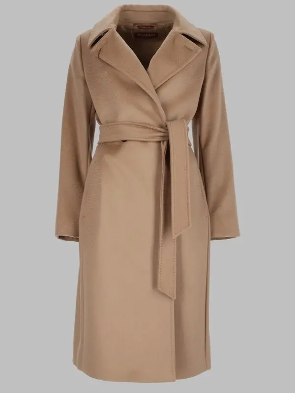Max Mara Wool Overcoat In Vestaglia Style - Beige