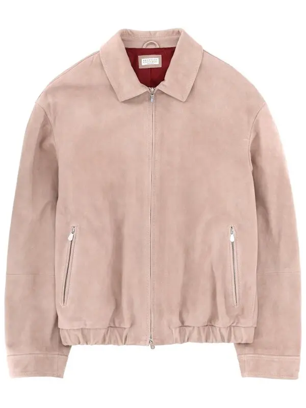 Brunello Cucinelli Suede Leather Jacket For