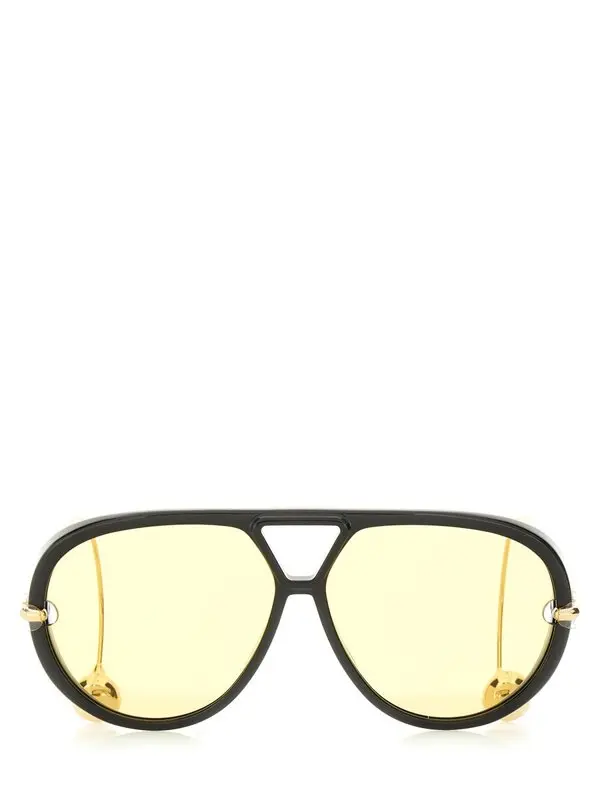 Bottega Veneta Aviator Drop Sunglasses In Acetate - Black