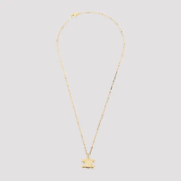 Celine Chunky Triomphe Brass Necklace