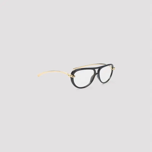 Bottega Veneta Sleek Acetate Metal Sunglasses - Black
