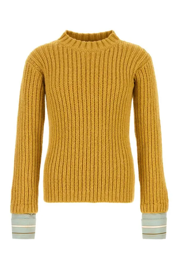 Prada Mustard Virgin Wool Sweater - Yellow