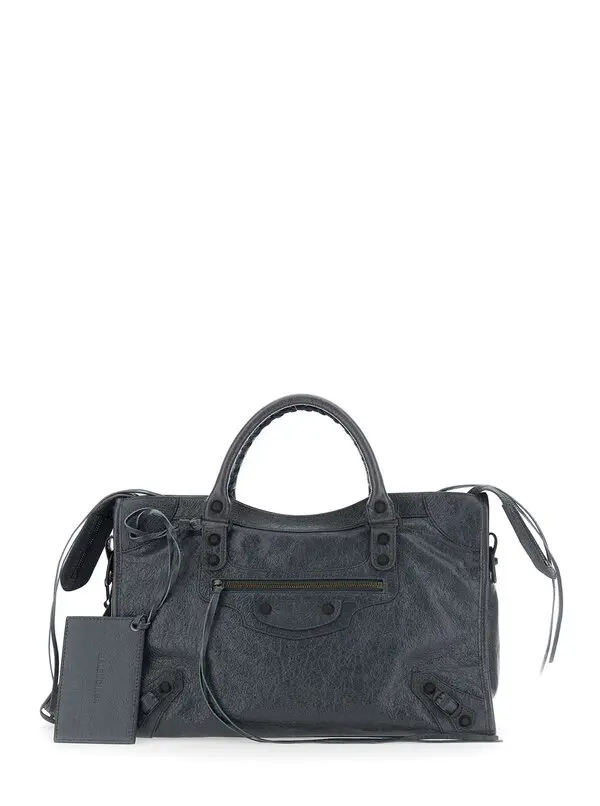 Balenciaga Le City Medium Handbag In Leather With Adjustable Removable Shoulder Strap, Top Zip Closure And Gold Hardware