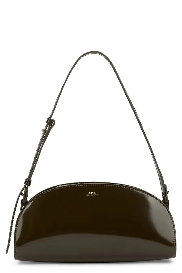 A.p.c. Curved Leather Shoulder Handbag