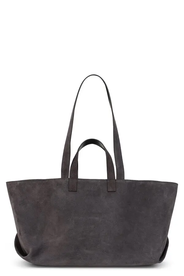A.p.c. Gray Suede Tote Handbag With Pouch