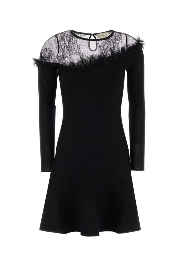 Blumarine Wool Mini Dress - Black