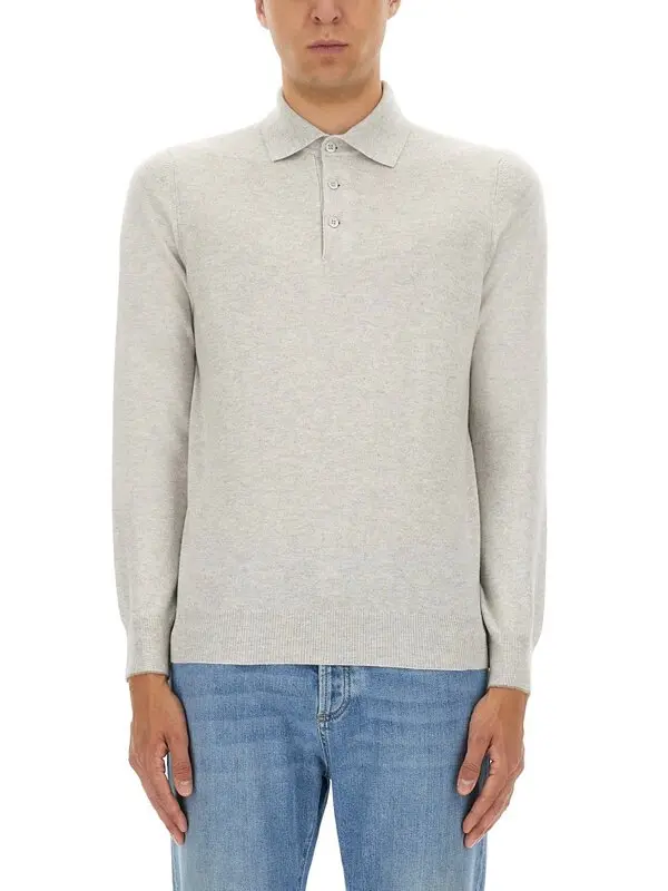 Brunello Cucinelli 100% Cashmere Polo Sweater