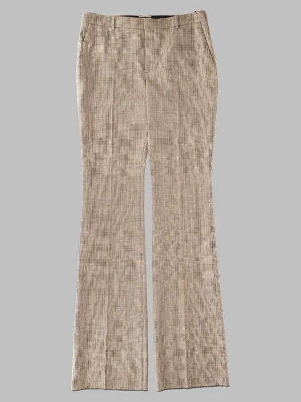 Saint Laurent Svasato Wool Pants In Pied De Poule Check
