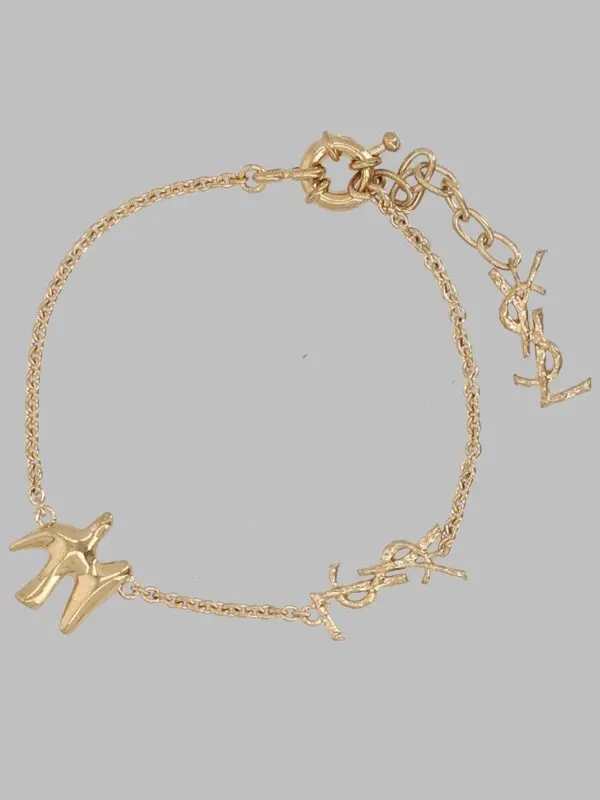 Saint Laurent Chain Bracelet With Cassandre And Dove Motifs