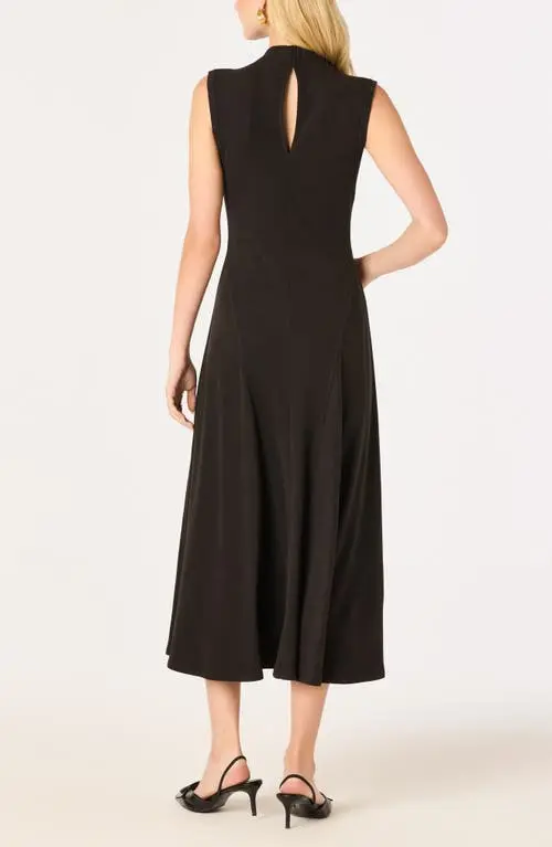 Astr The Label Geraldean Mock Neck Midi Dress - Black