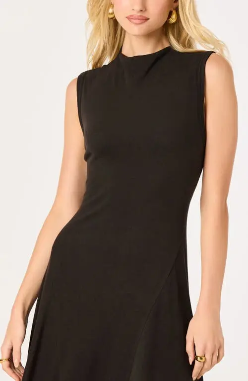 Astr The Label Geraldean Mock Neck Midi Dress - Black
