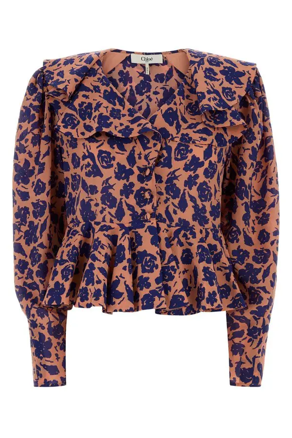 Chloé Printed Crepe Blouse