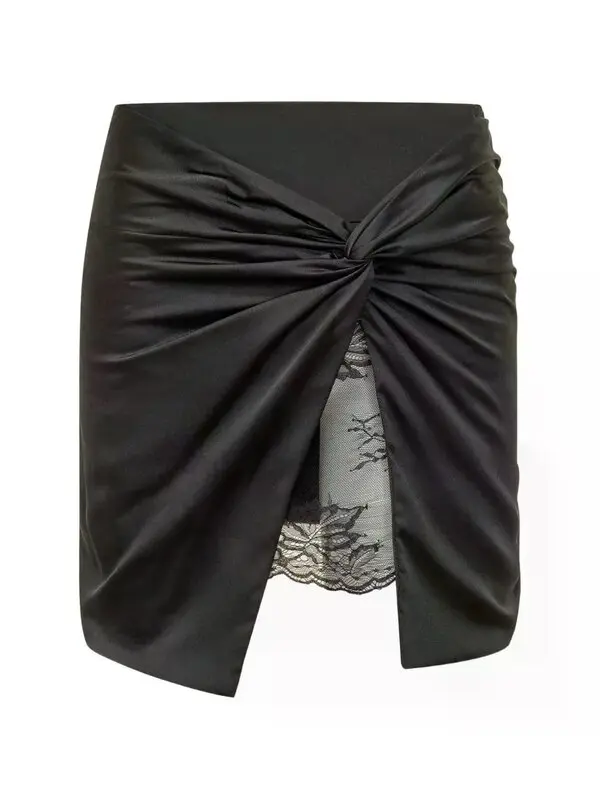 ACTUALEE Lace-trim Knotted Mini Skirt