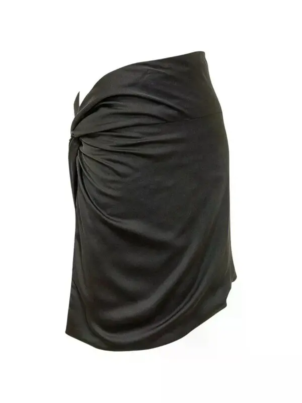 ACTUALEE Lace-trim Knotted Mini Skirt