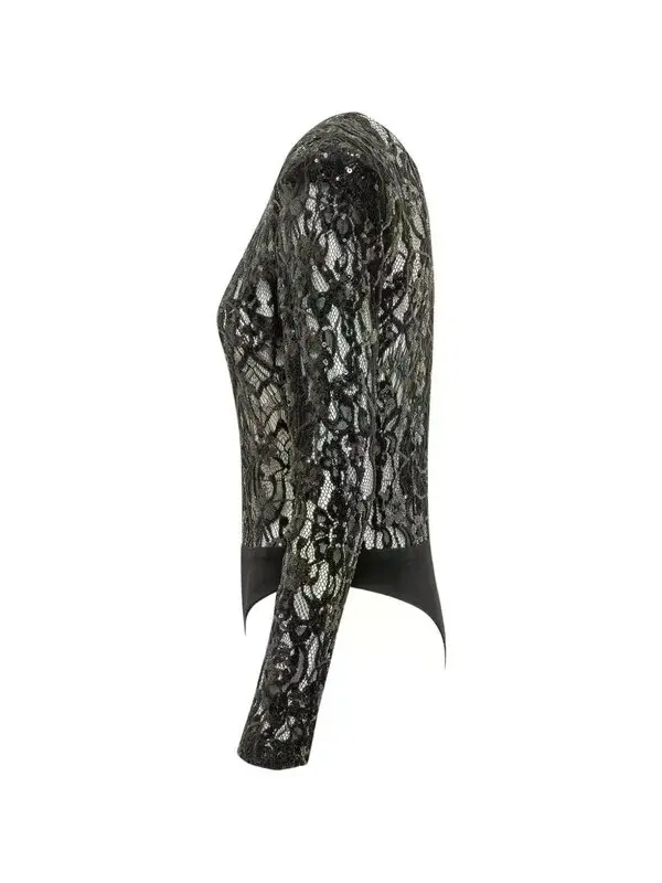 ACTUALEE Sequin-embellished Lace Bodysuit