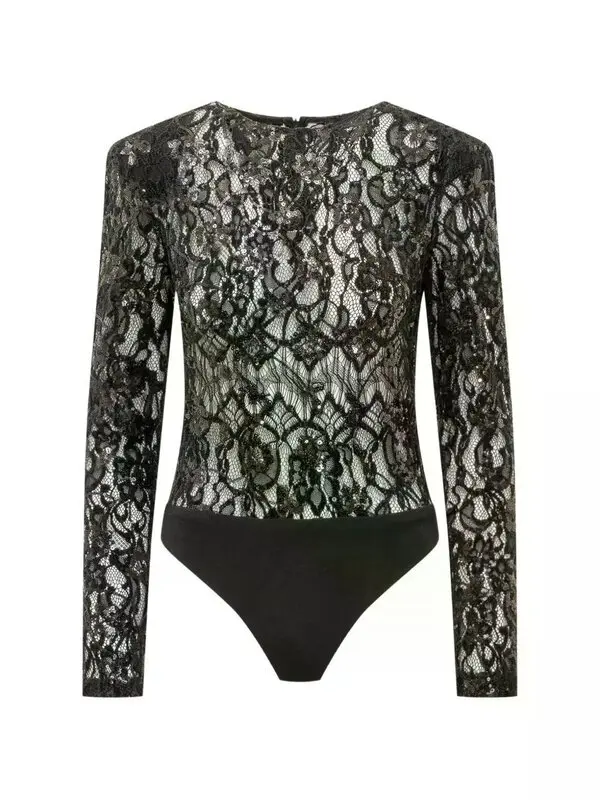 ACTUALEE Sequin-embellished Lace Bodysuit