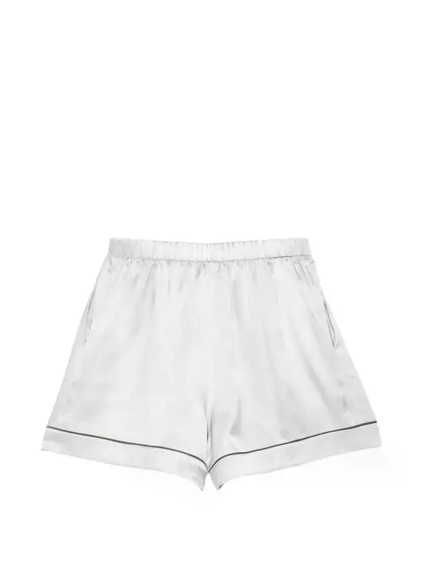 Carine Gilson Piped Wide-leg Pajama Bottoms - Grey