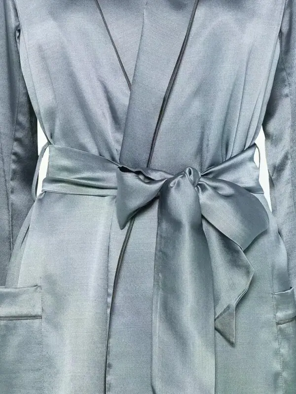 Carine Gilson Satin-finish Belted Robe