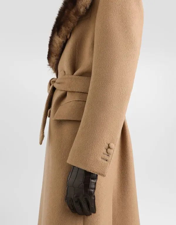 Dolce & Gabbana Double-breasted Coat In Double Camel