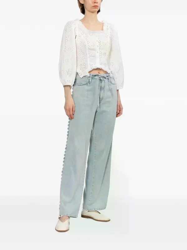 Rag & Bone Scallop-trim Wide-leg Jeans