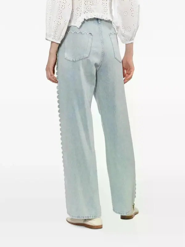 Rag & Bone Scallop-trim Wide-leg Jeans