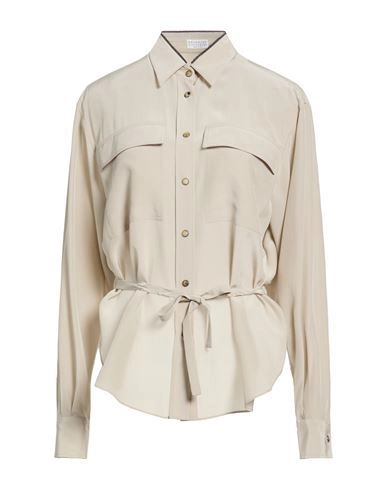 Brunello Cucinelli Shirt Taupe Size Silk