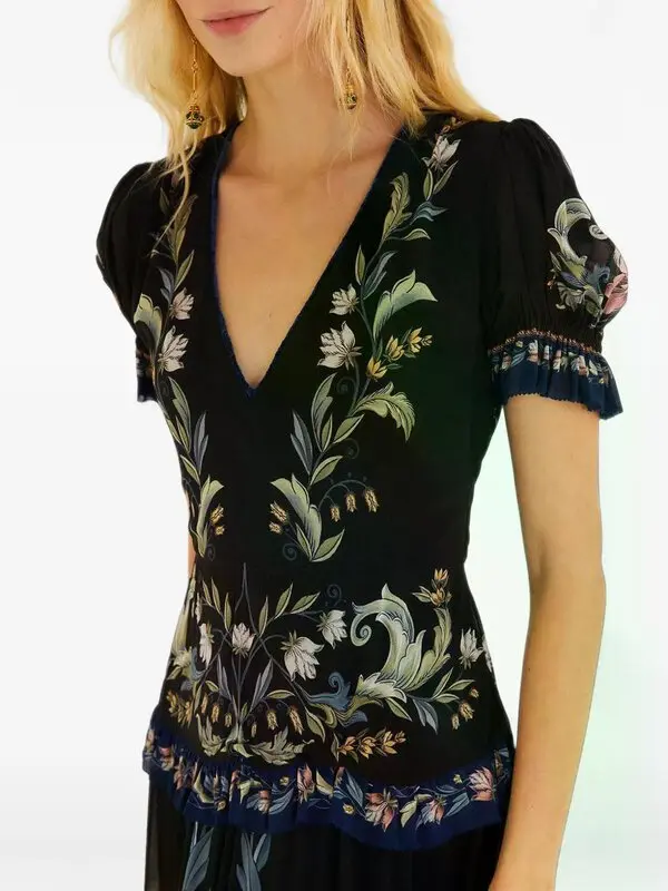Farm Rio Natalia Floral-print Tiered Maxi Dress