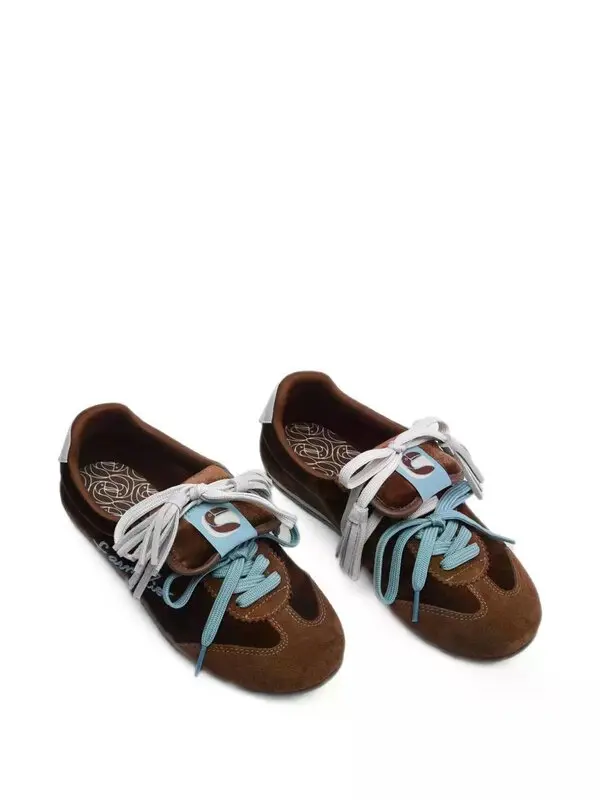 Farm Rio Tassel-detail Velvet Sneakers - Brown