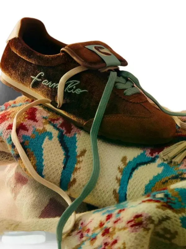 Farm Rio Tassel-detail Velvet Sneakers