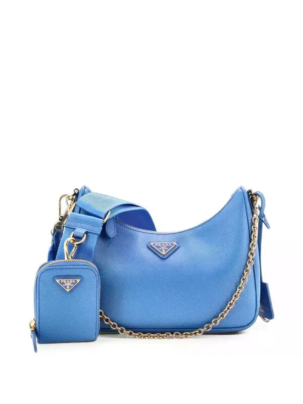 Prada Re-edition 2005 Shoulder Bag Saffiano Leather Small Crossbody Bag - Blue