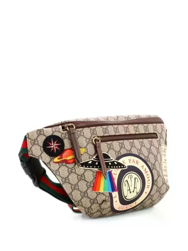 Gucci Courrier Zip Gg Coated Canvas With Applique Belt Bag
