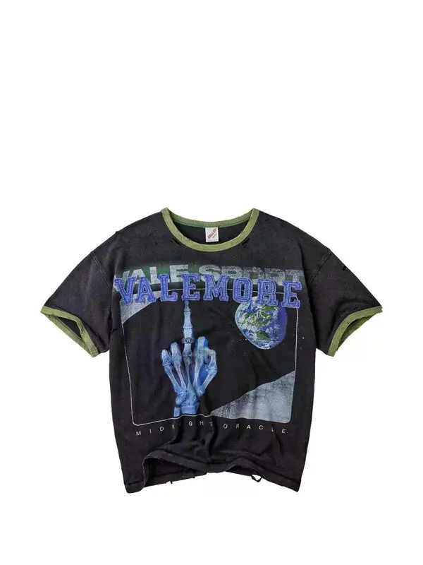 VALE FOREVER Graphic-print Distressed T-shirt