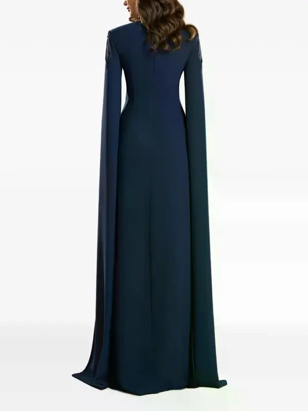 CRISTALLINI Carol Cape-sleeve Maxi Dress