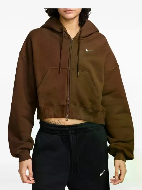 Nike Studio Fleece Cropped Hoodie - Brown