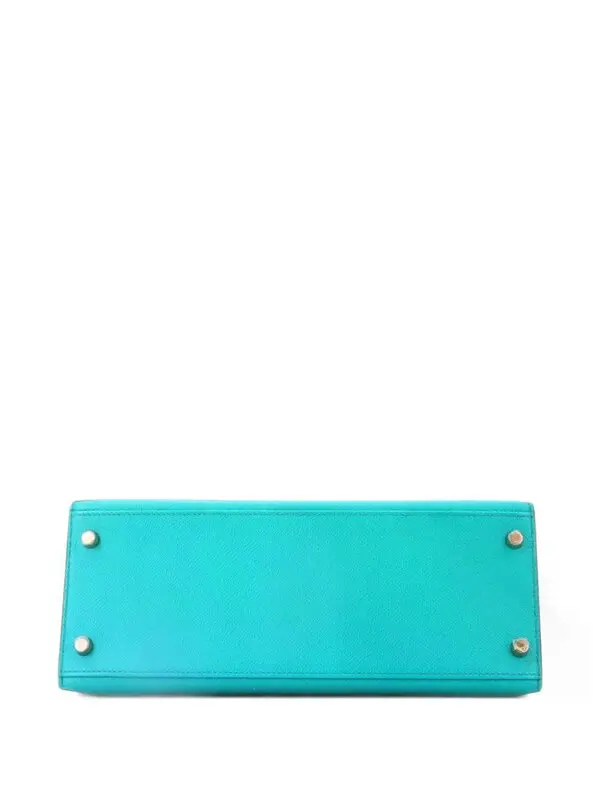 Hermès Kelly Handbag Bleu Paon Epsom With Gold Hardware 28 Satchel