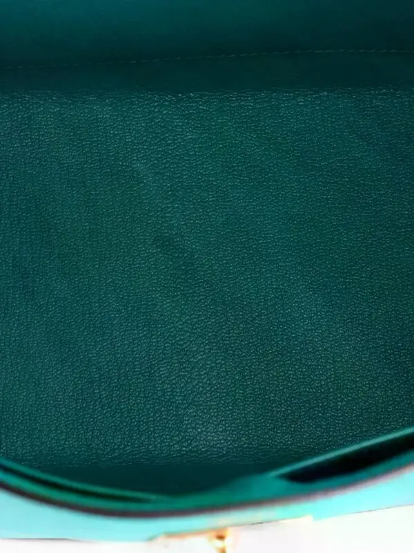 Hermès Kelly Handbag Bleu Paon Epsom With Gold Hardware 28 Satchel