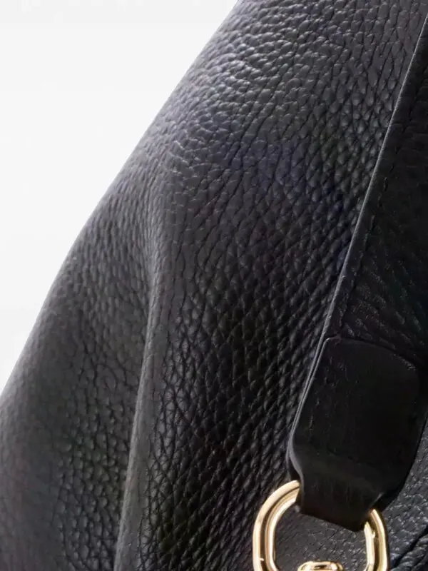 Gucci Bamboo Shopper Leather Medium Tote Bag - Black