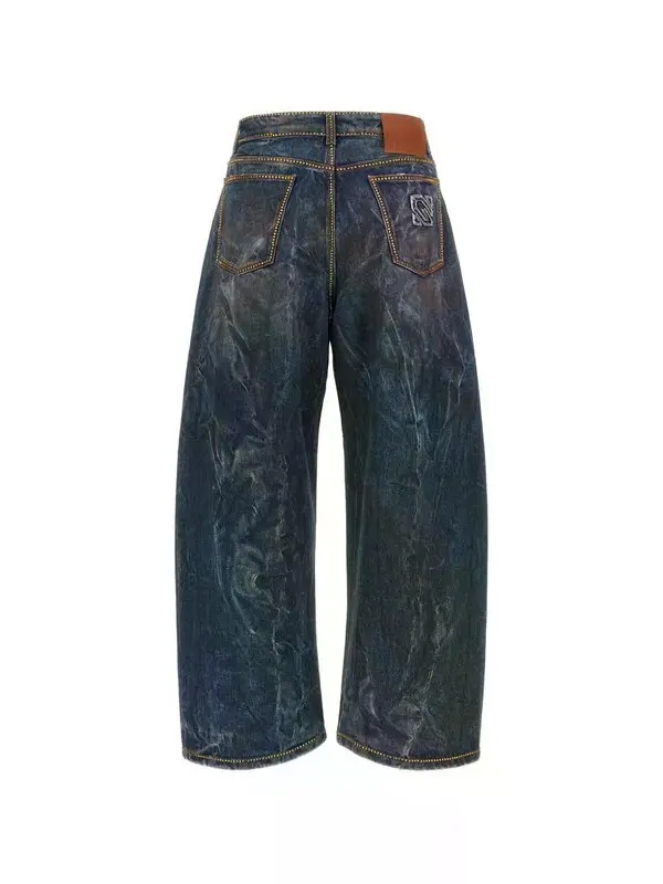 Giuseppe Di Morabito Rhinestone-embellished Barrel-leg Jeans