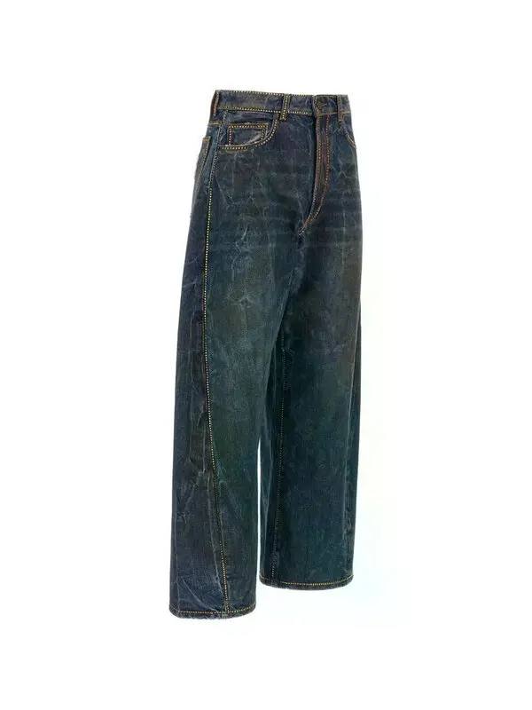 Giuseppe Di Morabito Rhinestone-embellished Barrel-leg Jeans