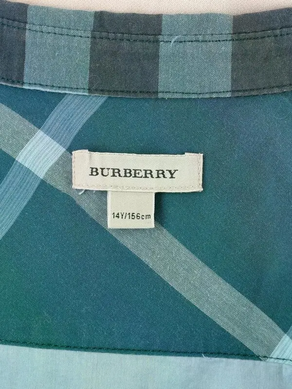 Burberry Pleated Checked Shirt - Blue