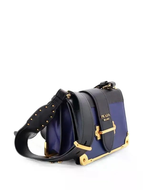 Prada Cahier Leather And Saffiano Leather Small Crossbody Bag