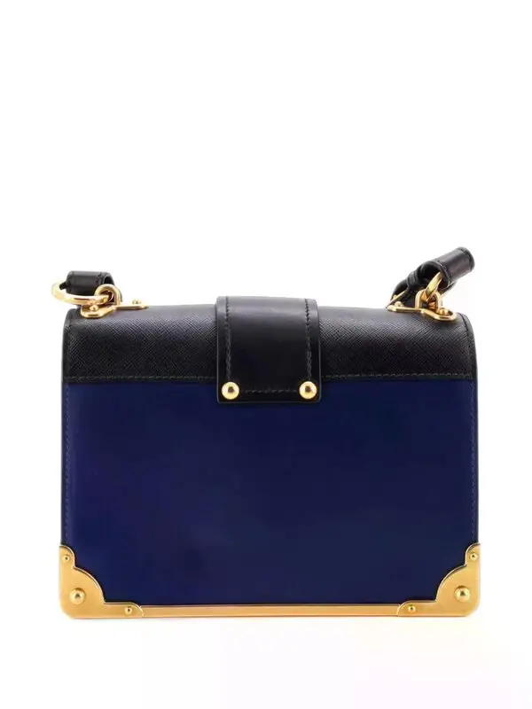 Prada Cahier Leather And Saffiano Leather Small Crossbody Bag
