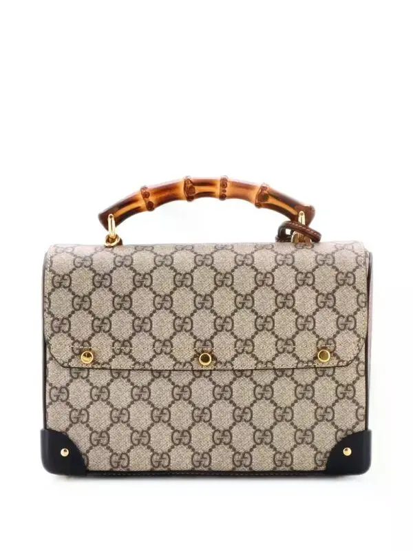 Gucci Padlock Bamboo Gg Coated Canvas Small Shoulder Bag