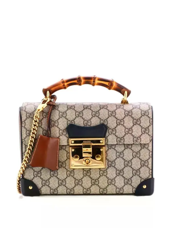Gucci Padlock Bamboo Gg Coated Canvas Small Shoulder Bag