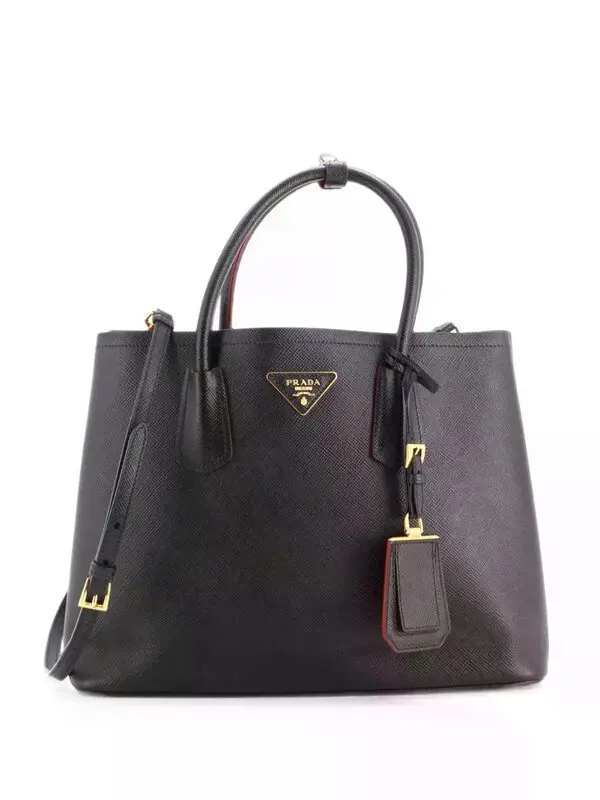 Prada Cuir Double Saffiano Leather Medium Tote Bag