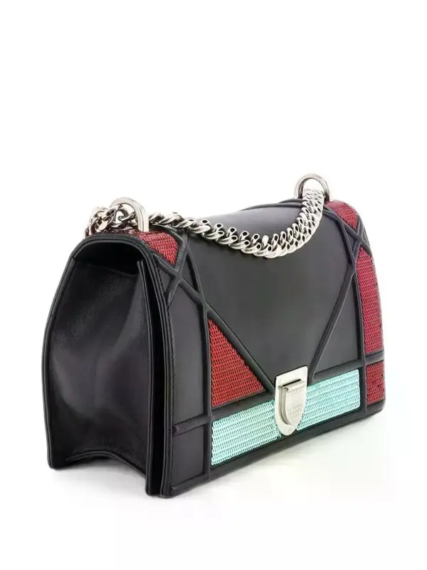 Dior Diorama Flap Bag Sequin Embellished Lambskin Medium Crossbody Bag